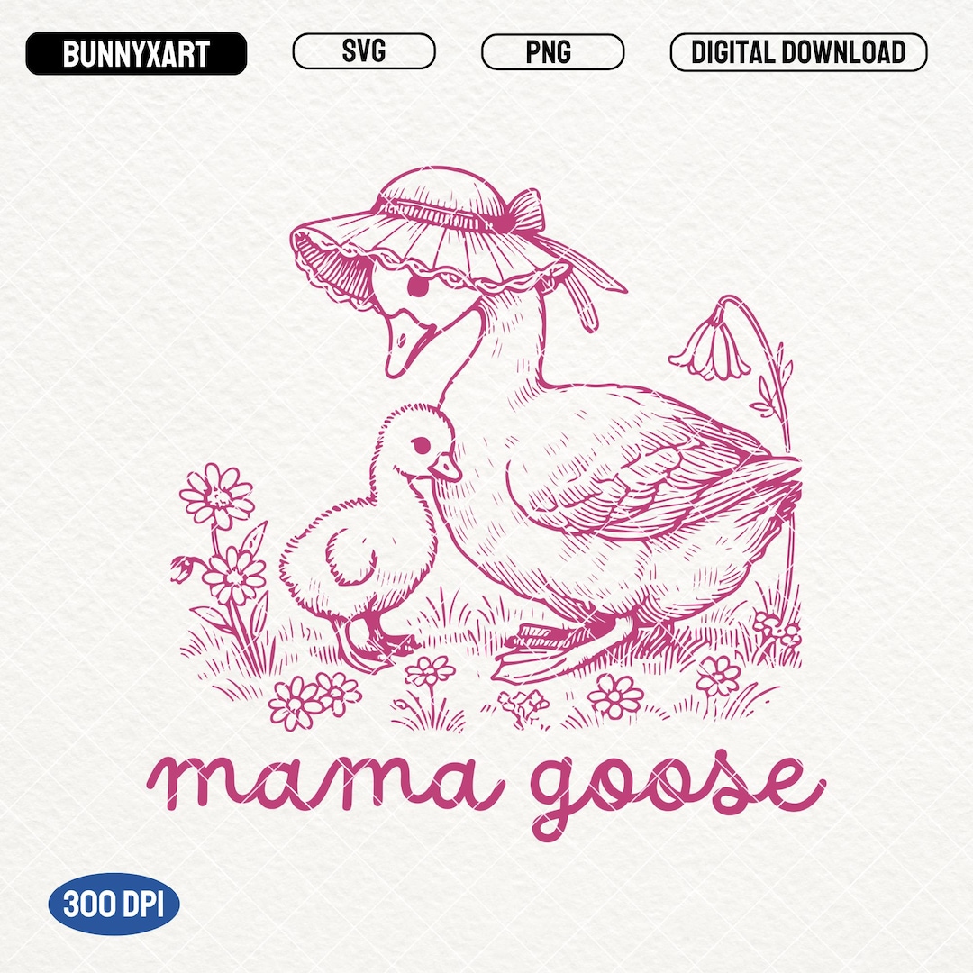 Floral Mama Goose SVG PNG, Mama Goose Shirt Design, Mother Goose SVG ...