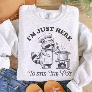 I'm Just Here to Stir the Pot, SVG PNG Files, Vintage Funny Raccoon ...