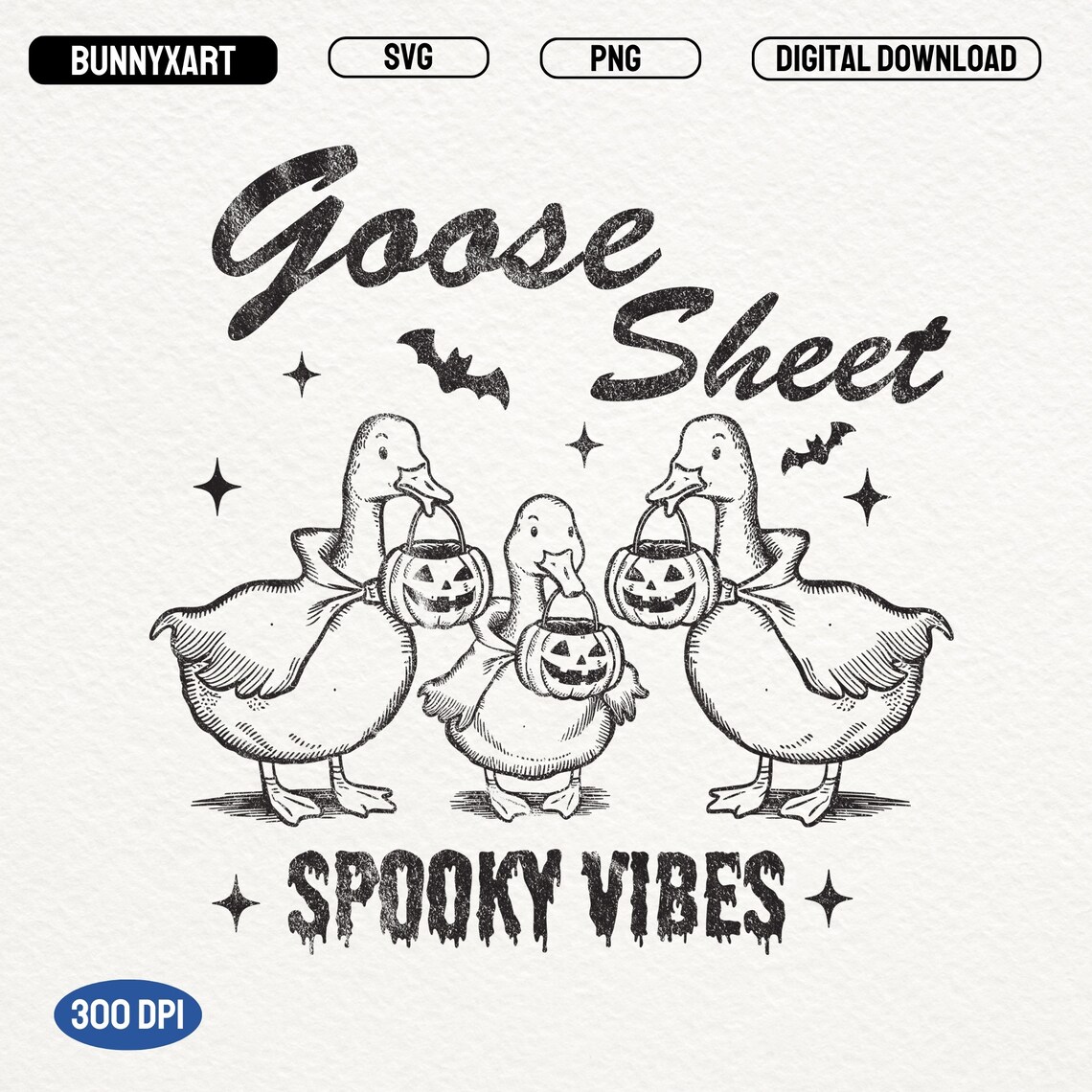 Halloween Goose, SVG PNG Files, Goose Sheet Spooky Vibes, Funny Goose ...