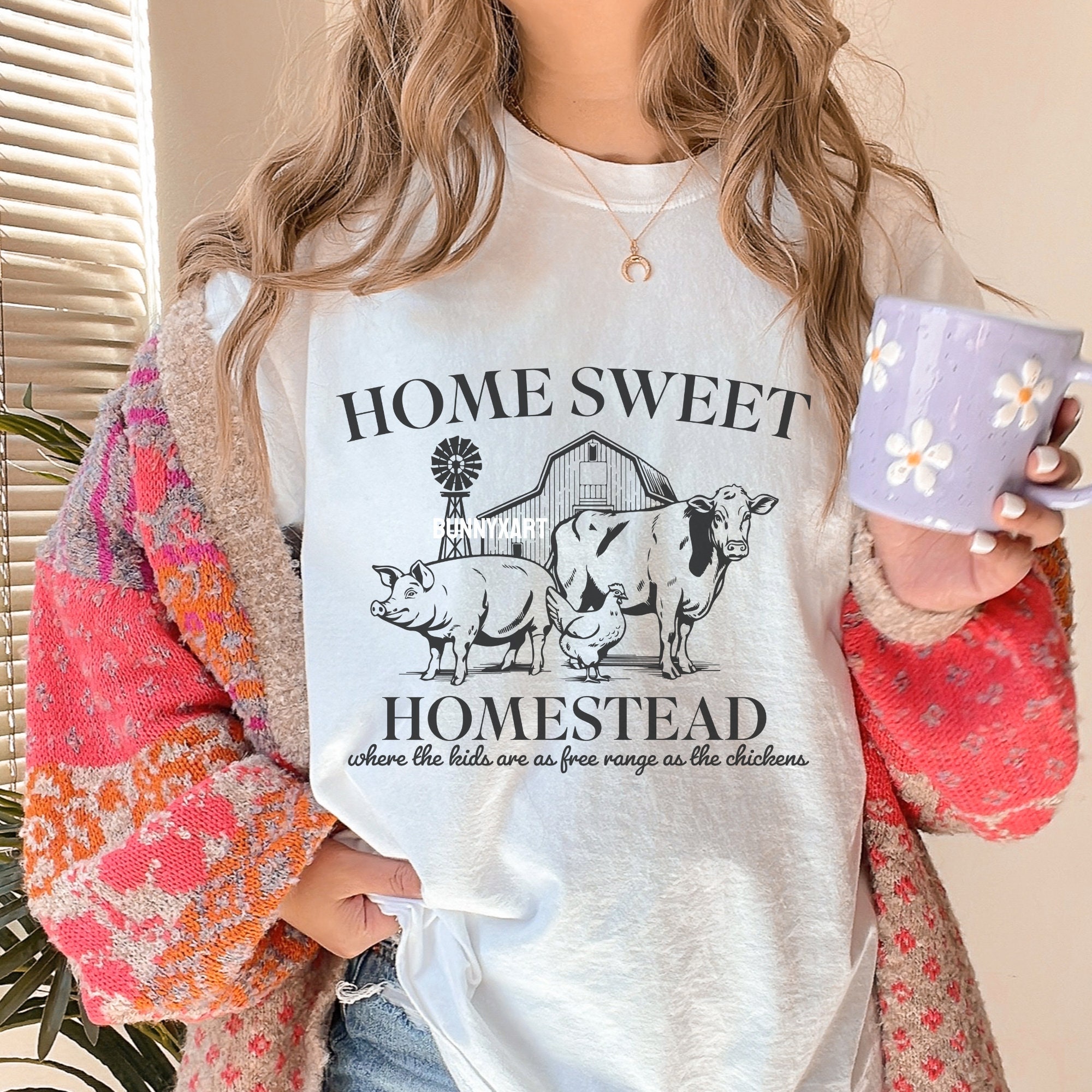 Home Sweet Homestead SVG PNG, Vintage Farm Life Shirt Design, Cow Png ...