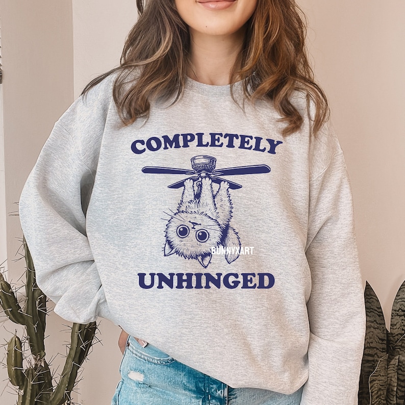 Completely Unhinged Cat Meme SVG PNG, Funny Mental Health Design ...