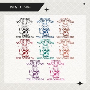 Intend Your Puns You Cowards, SVG PNG, Funny Cat Shirt Design ...