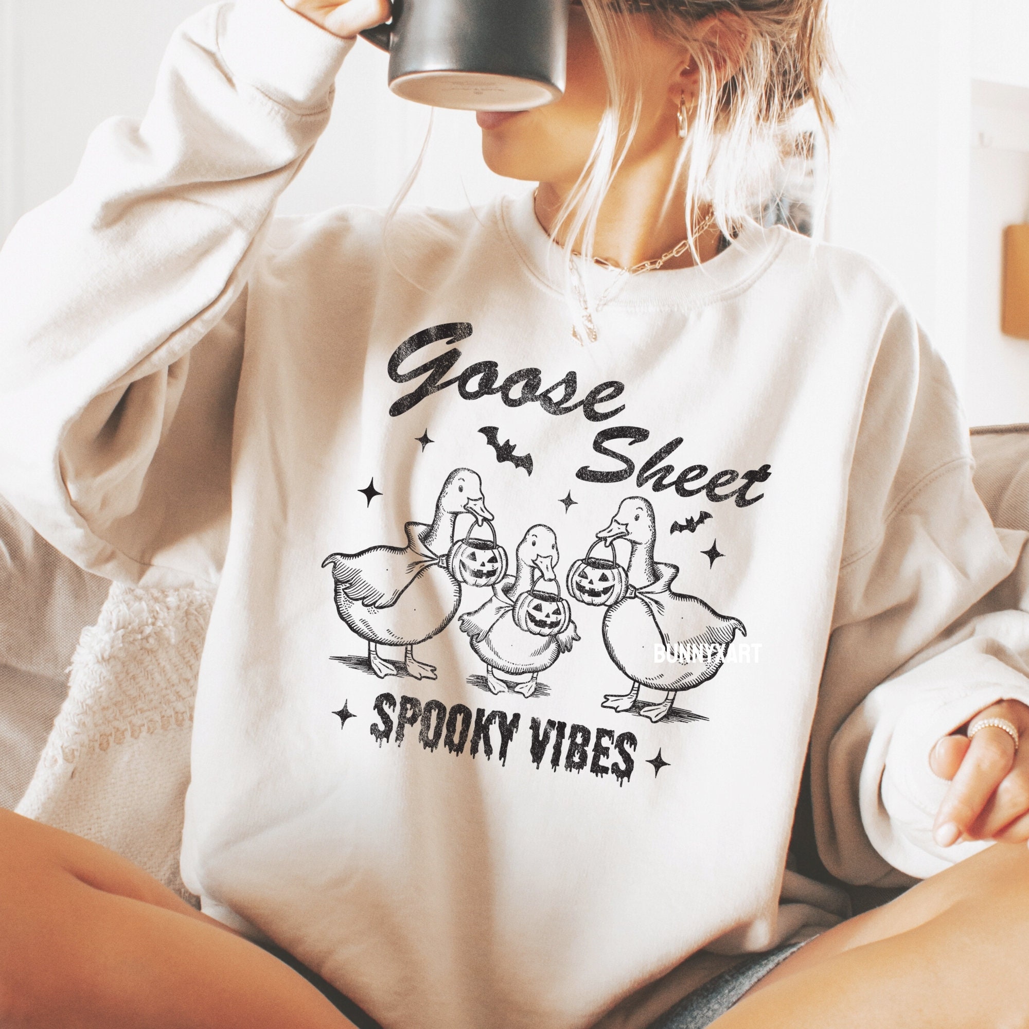 Halloween Goose, SVG PNG Files, Goose Sheet Spooky Vibes, Funny Goose ...