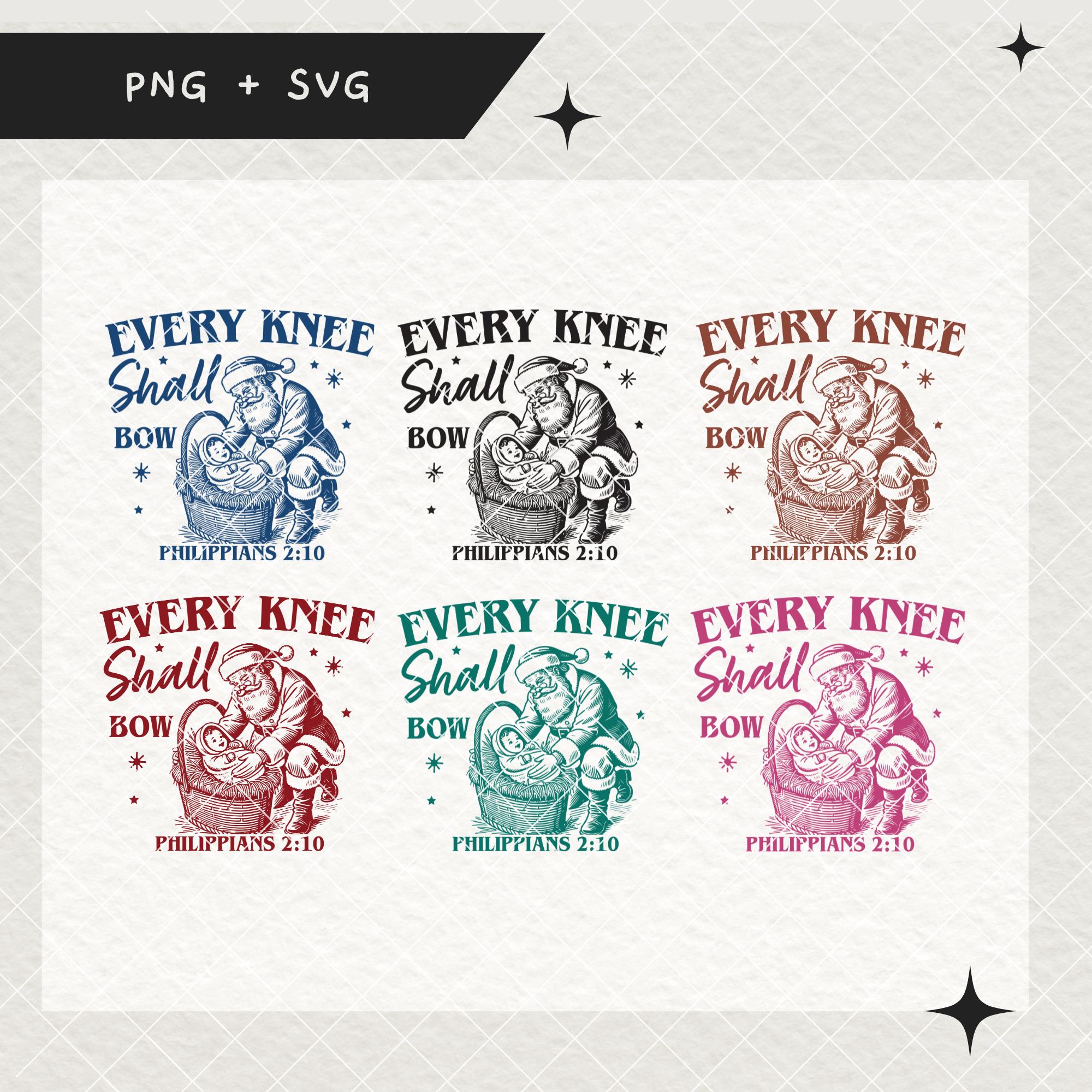 Every Knee Shall Bow, SVG PNG, Vintage Retro Nativity Scene Shirt ...
