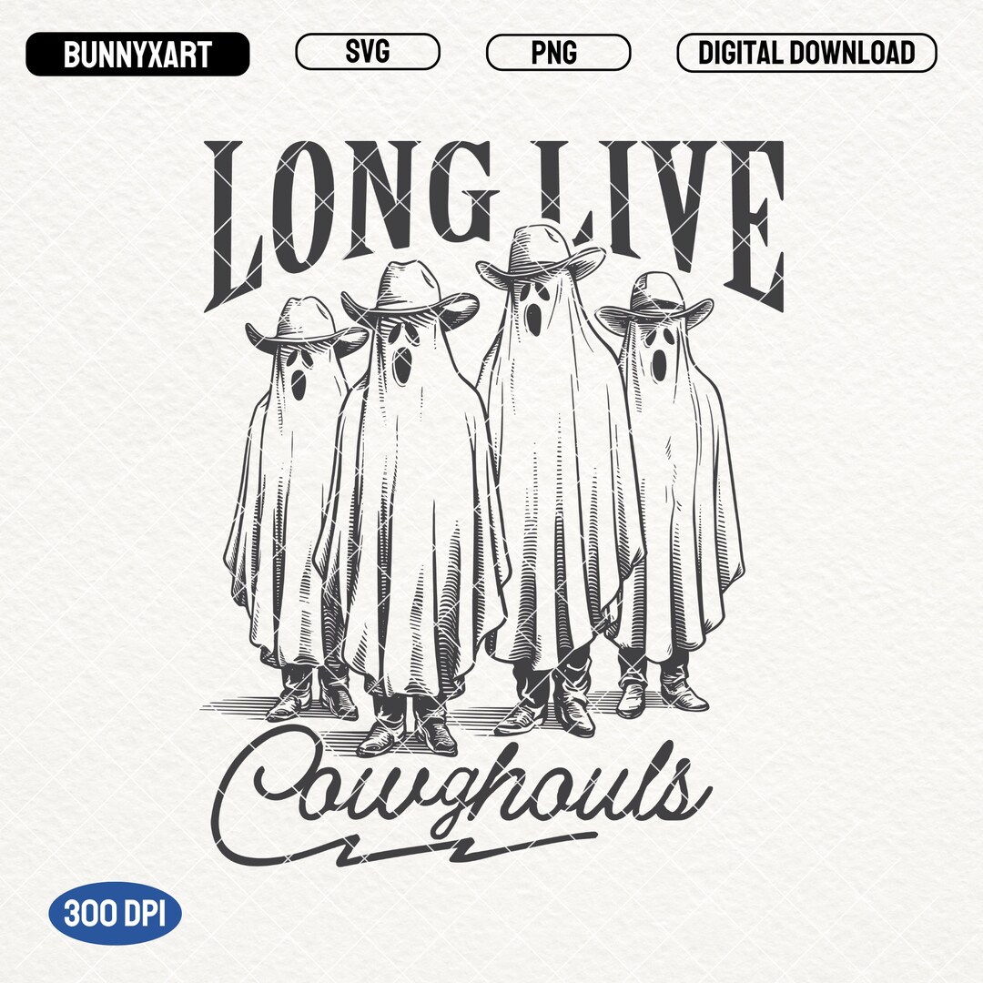 Long Live Cowghouls SVG PNG, Vintage Retro Ghost Design, Western ...
