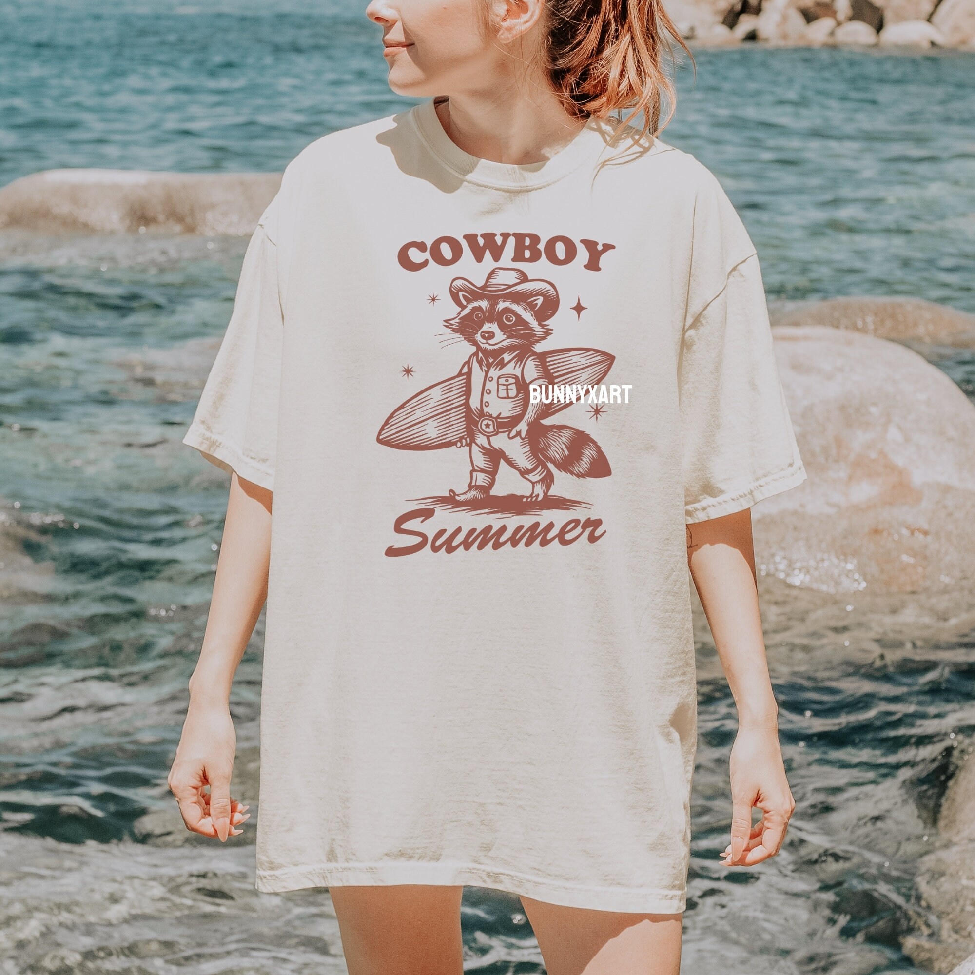 Cowboy Summer SVG PNG Files, Vintage Cowboy Raccoon in Summer, Western ...