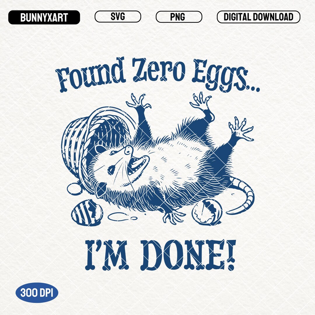 Funny Easter SVG PNG, Funny Easter Opossum Shirt Design, Retro Easter ...