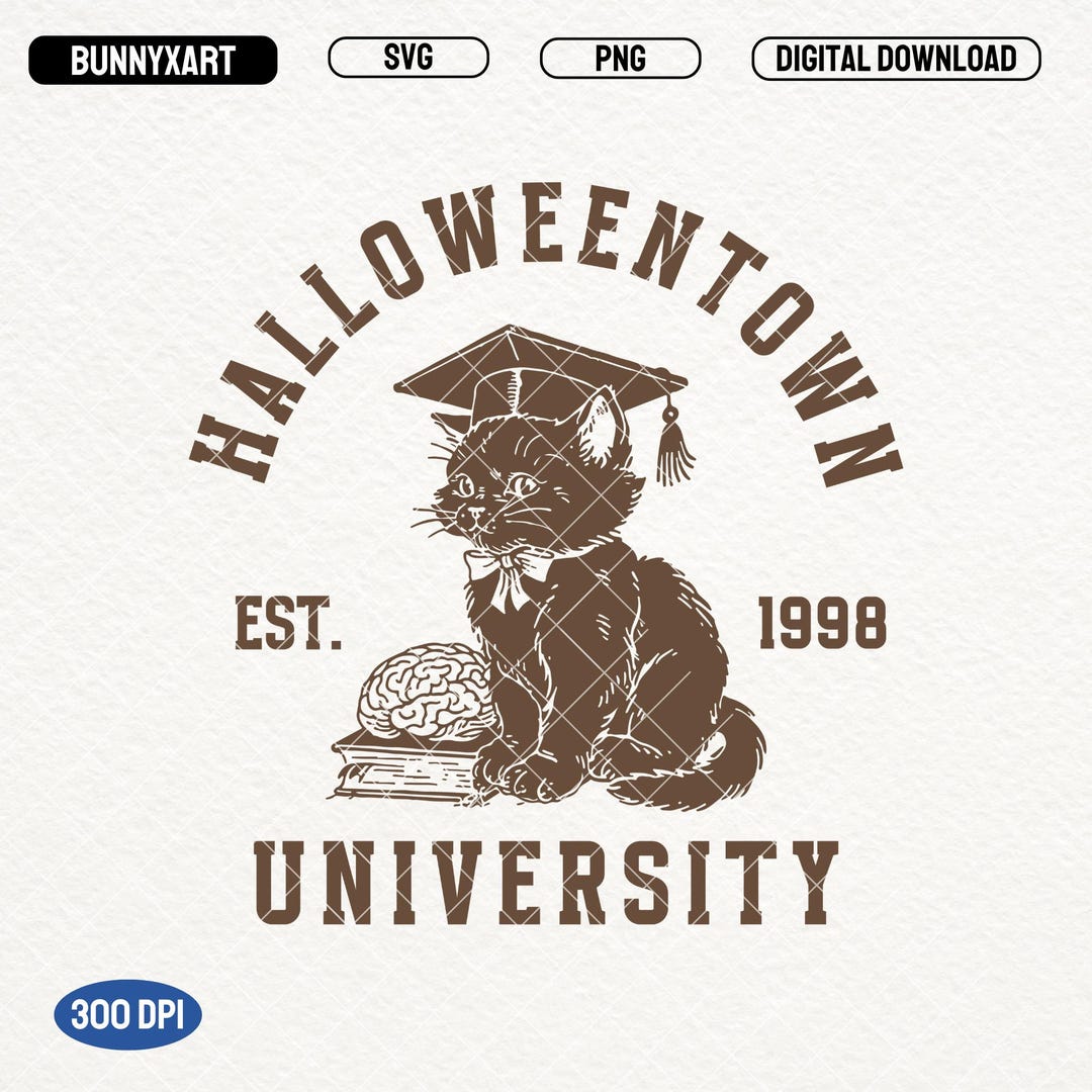 Halloweentown Est. 1998 SVG PNG, Halloweentown SVG, Black Cat Halloween ...