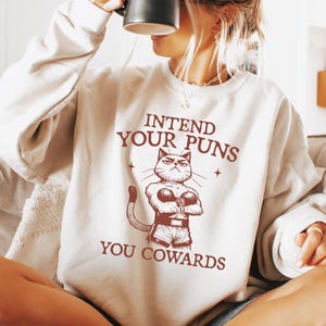 Intend Your Puns You Cowards, SVG PNG, Funny Cat Shirt Design ...