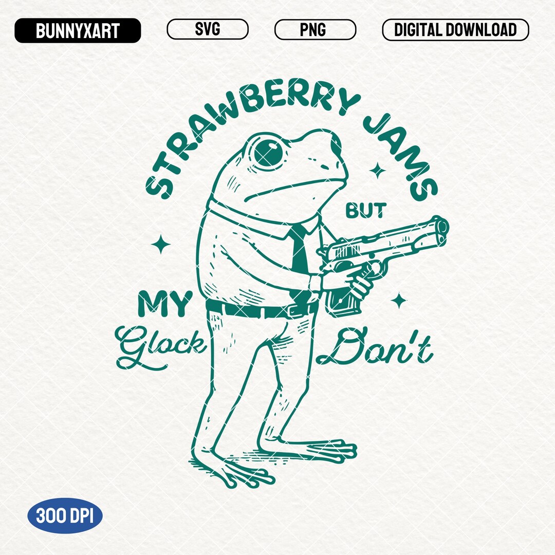 Strawberry Jams Frog Meme Design, Retro Shirt, SVG PNG Files - Etsy