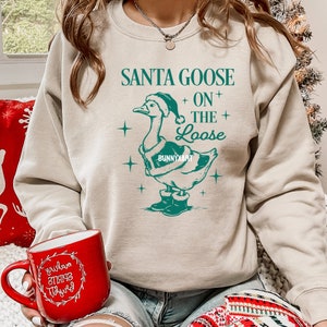 Santa Goose on the Loose SVG PNG, Funny Goose, Christmas Goose Svg ...
