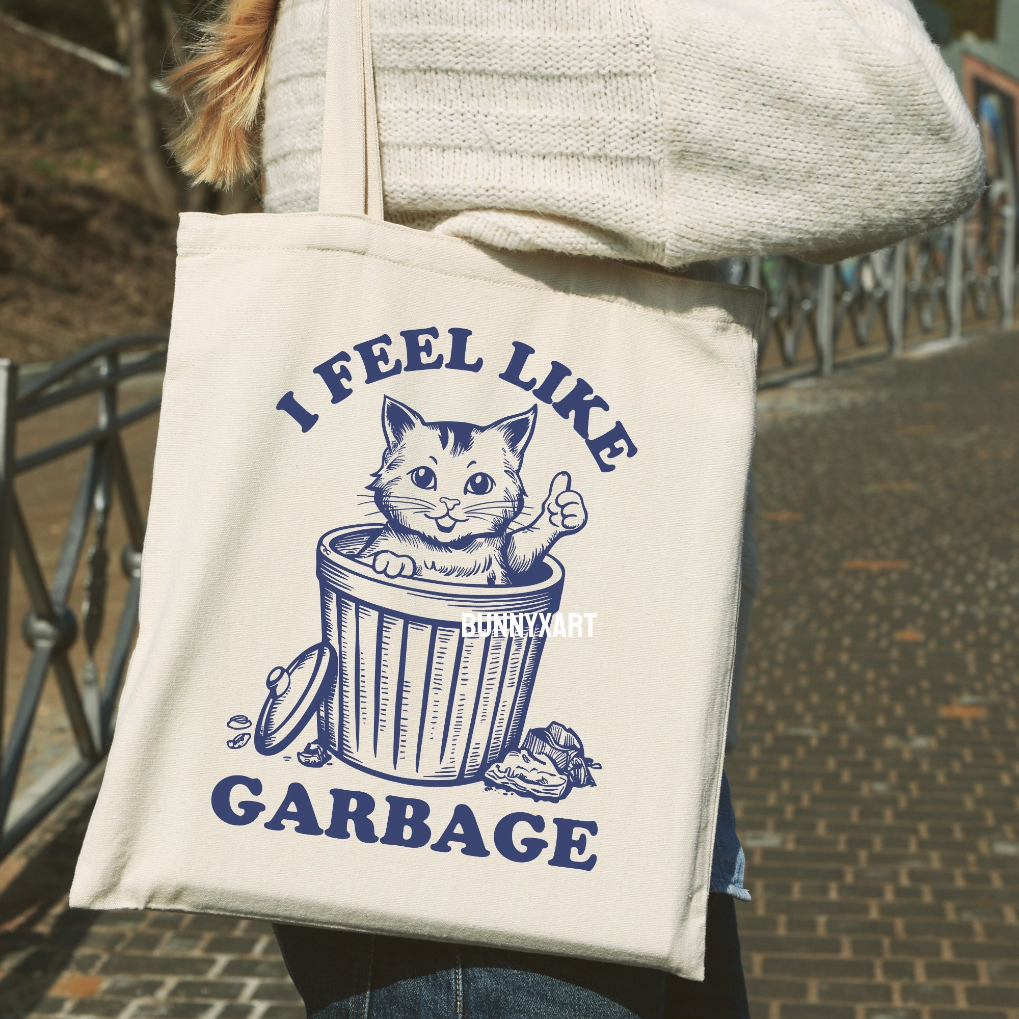 I Feel Like Garbage SVG PNG Files, Vintage Trendy Cat Design for T ...