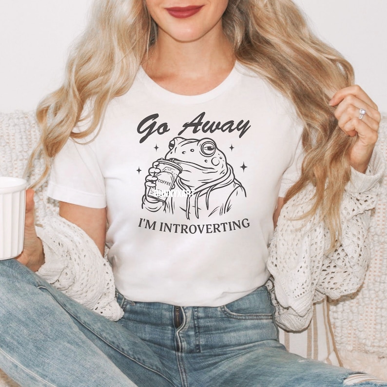Go Away I'm Introverting, SVG PNG Files, Funny Coffee Frog Shirt, Ugly ...