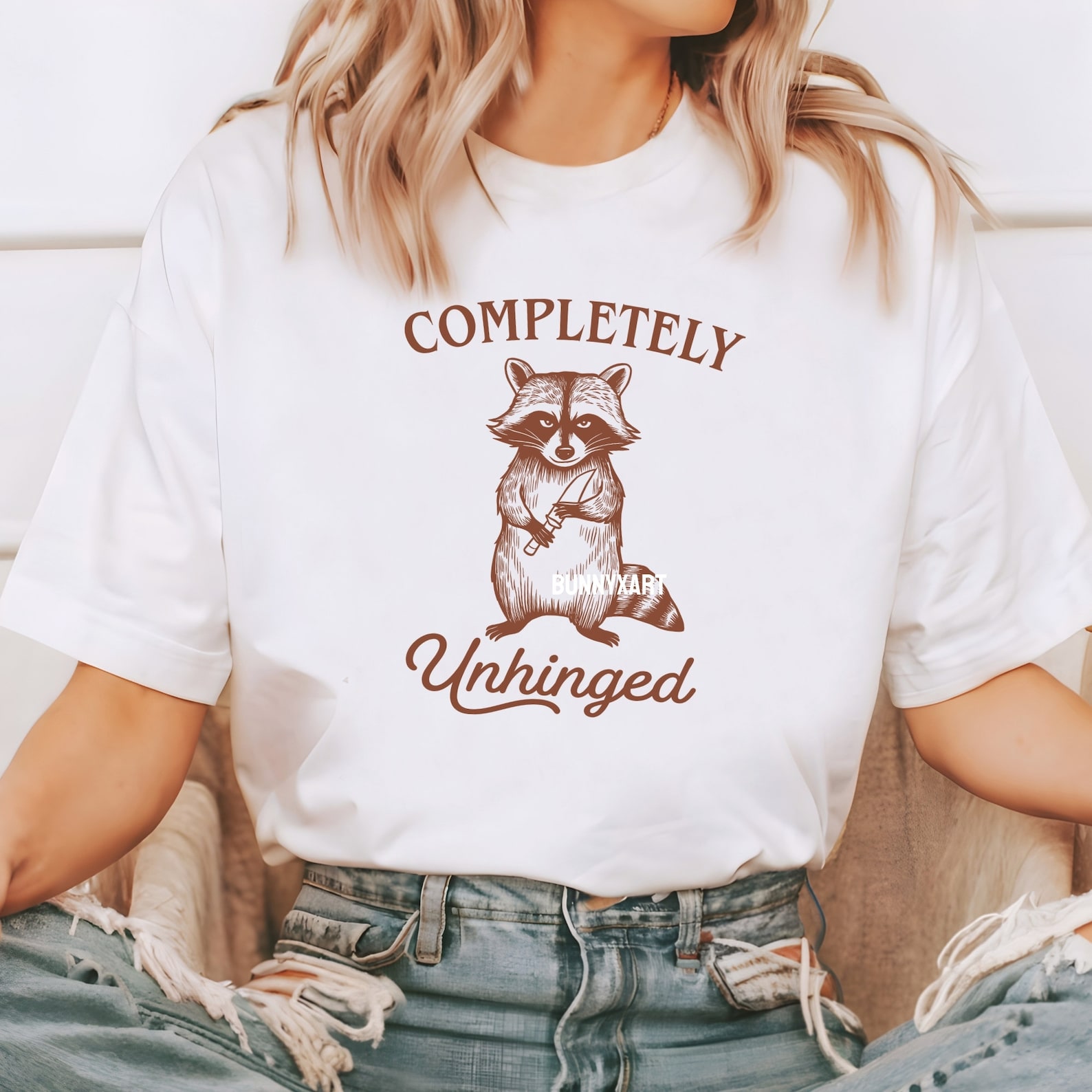Completely Unhinged, SVG PNG Files, Retro Funny Raccoon Design, Trendy ...