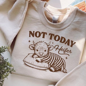 Not Today Heifer SVG PNG, Vintage Highland Cow Lover Shirt Png, Funny ...