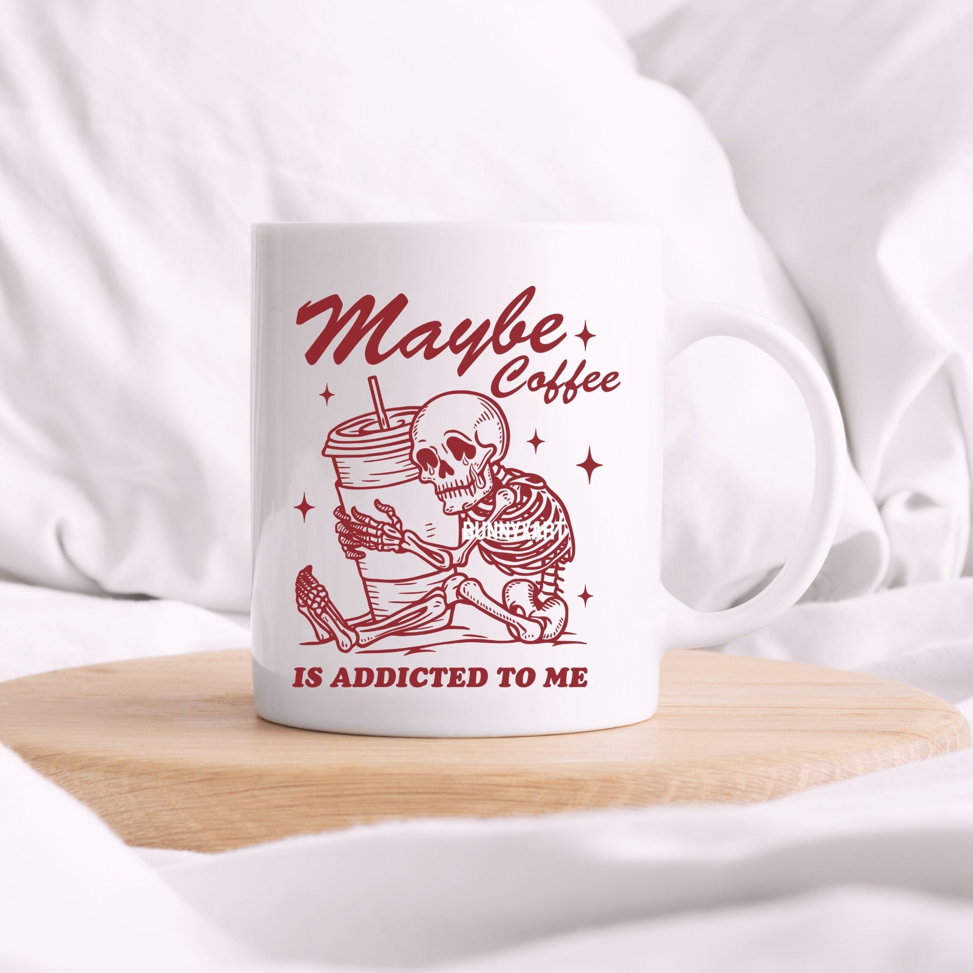 Maybe Coffee is Addicted to Me, SVG PNG Files, Vintage Funny Skeleton ...