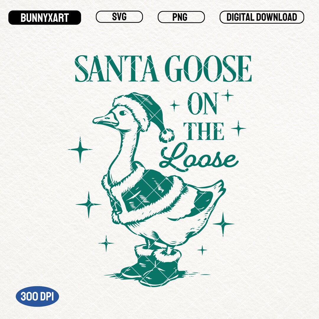 Santa Goose on the Loose SVG PNG, Funny Goose, Christmas Goose Svg ...