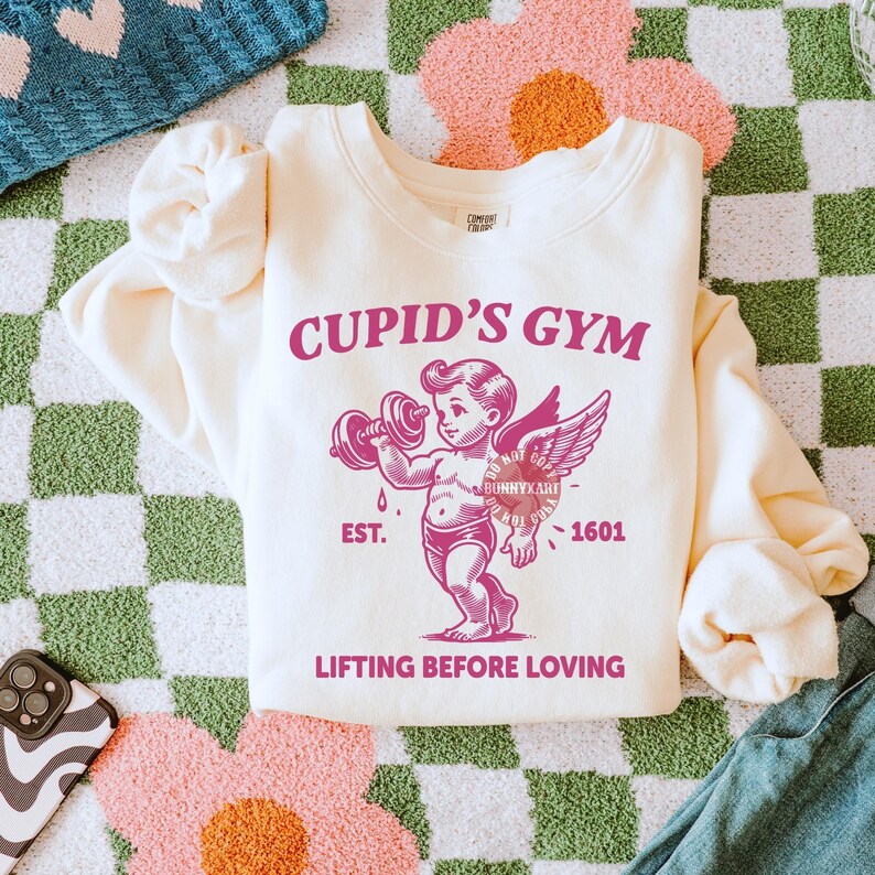 Cupid's Gym SVG PNG, Lifting Before Loving Sublimation, Funny Valentine ...