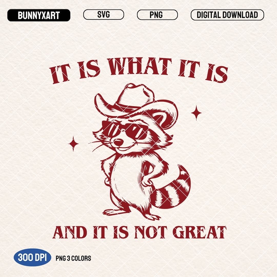 It is What It is and It is Not Great, SVG PNG Files, Funny Meme Raccoon ...