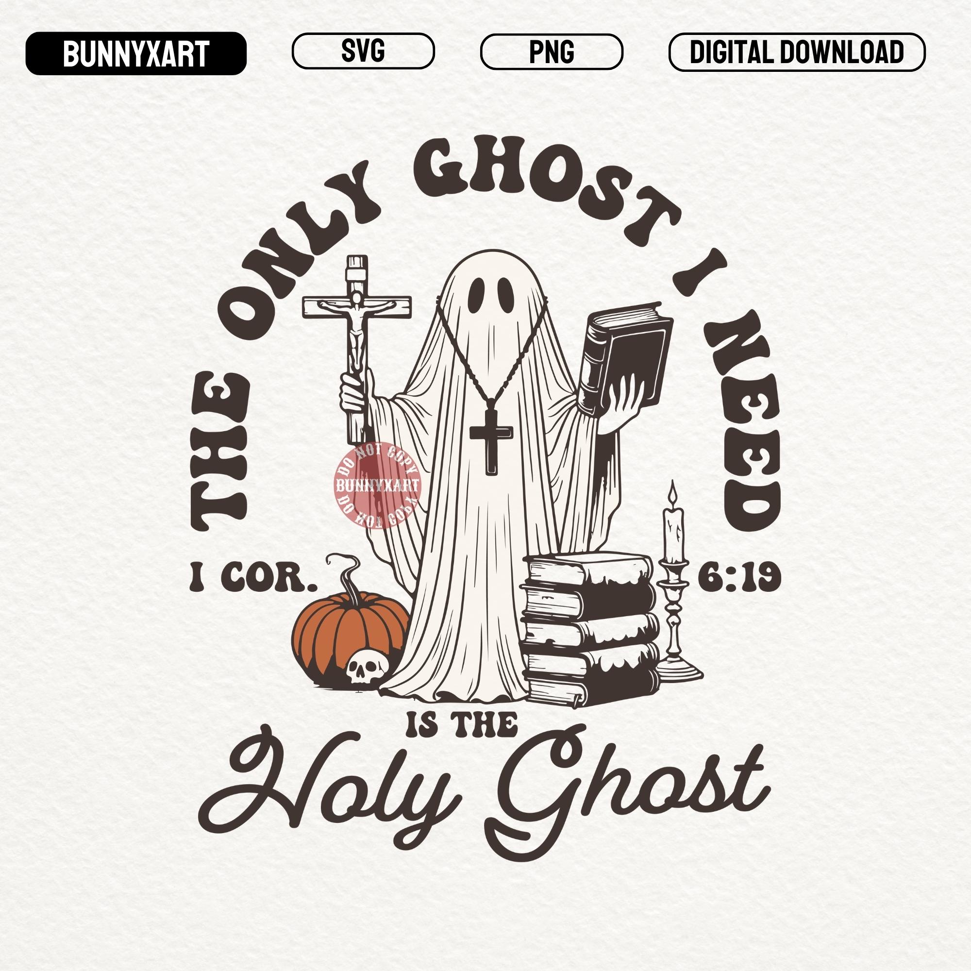 Funny Christian Halloween SVG PNG: Ghost Reading Bible Design - Etsy