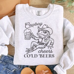 Cowboy Frog, Cowboy Cheers Cold Beers, SVG PNG Files, Trendy Western ...