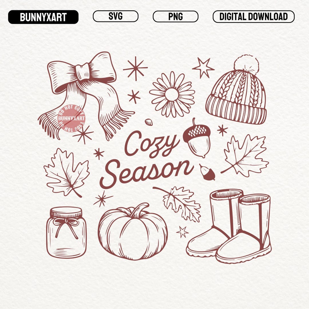 Cozy Season Fall SVG PNG, Retro Autumn Design (digital Download) - Etsy