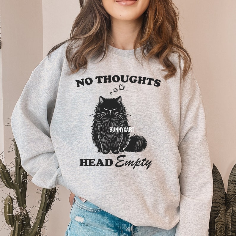 No Thoughts Head Empty Cat Meme SVG PNG, Funny Cat Shirt Design ...