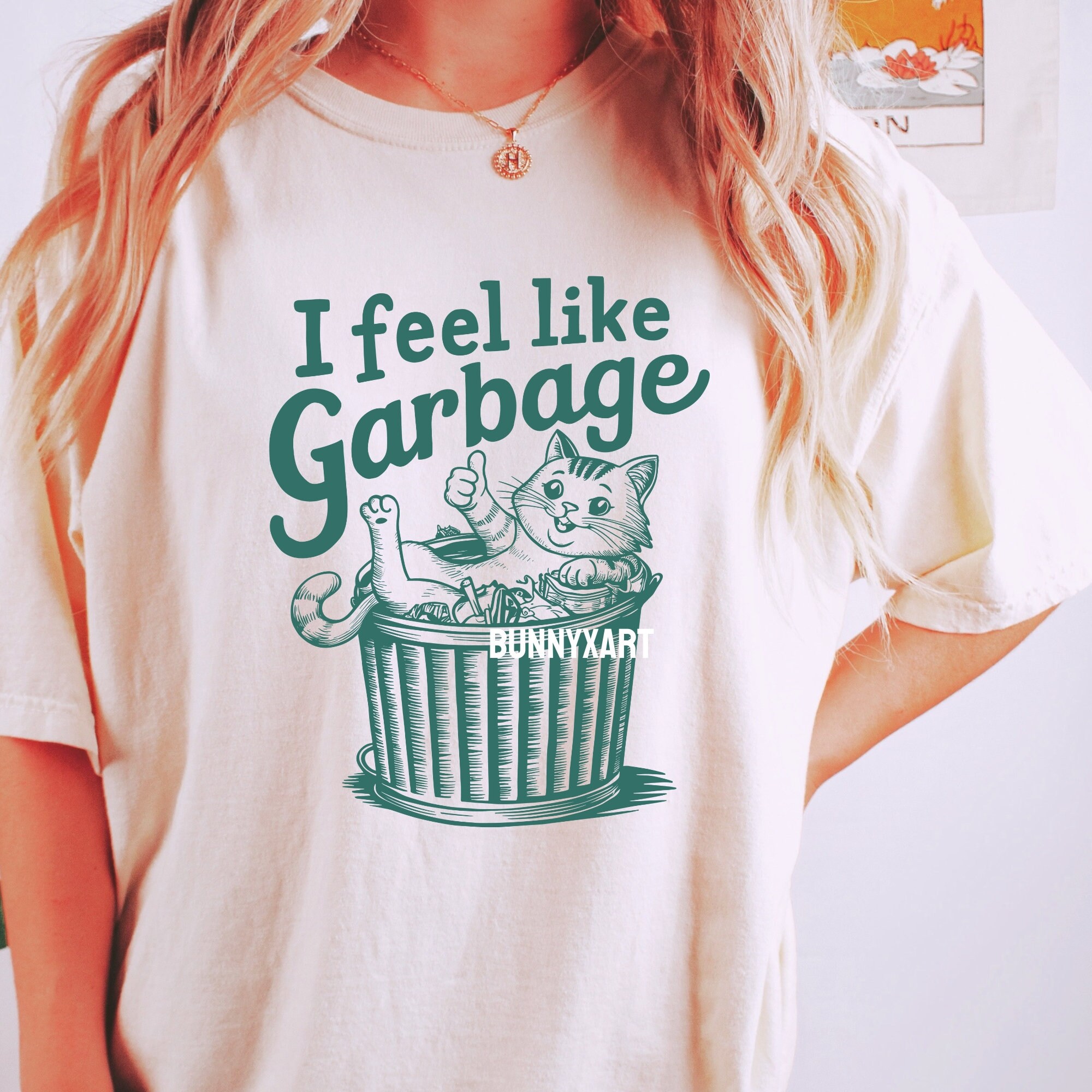 I Feel Like Garbage SVG PNG Files, Vintage Trendy Cat Design for T ...