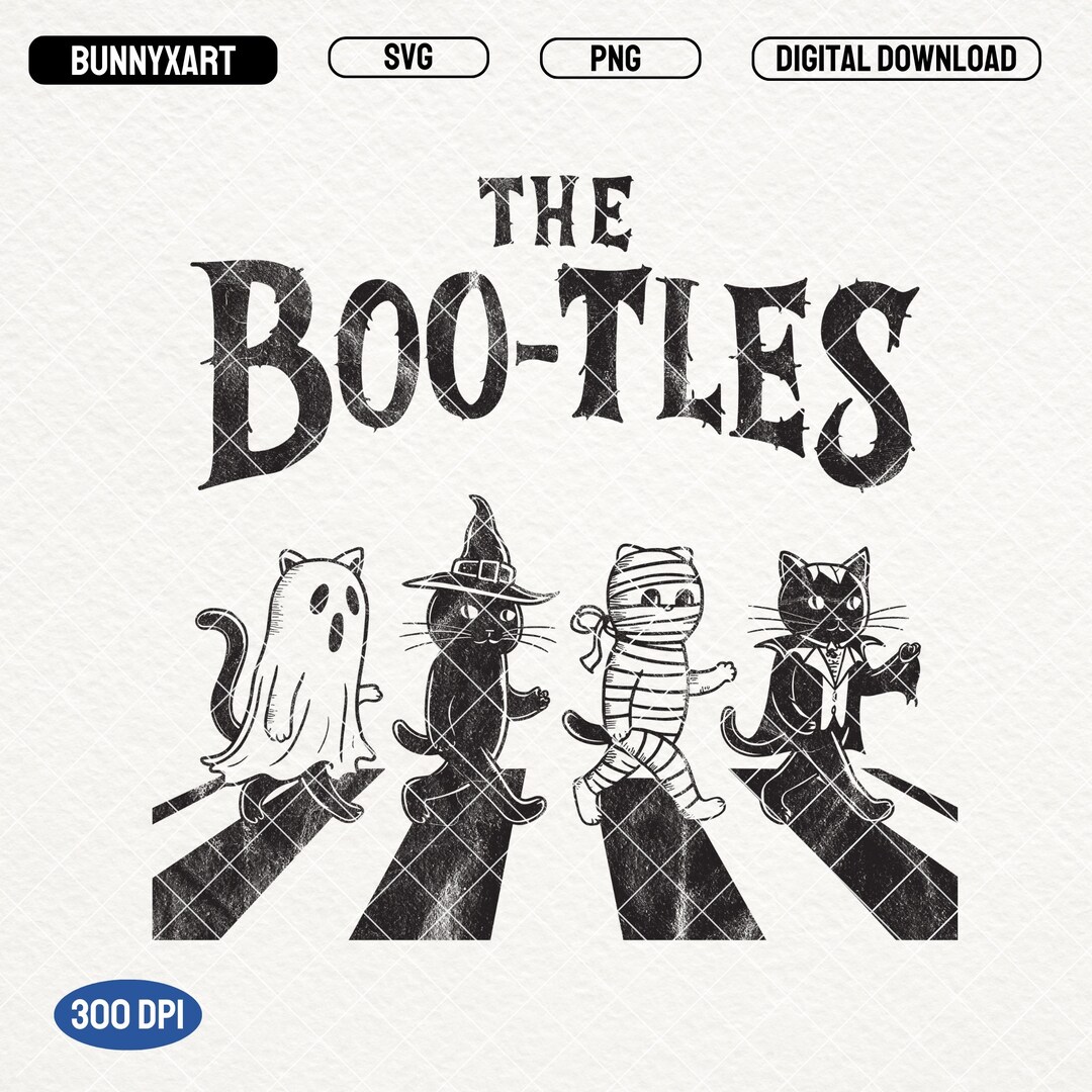 The Boo-tles Parody Halloween SVG PNG Files, Abbey Road, Funny ...
