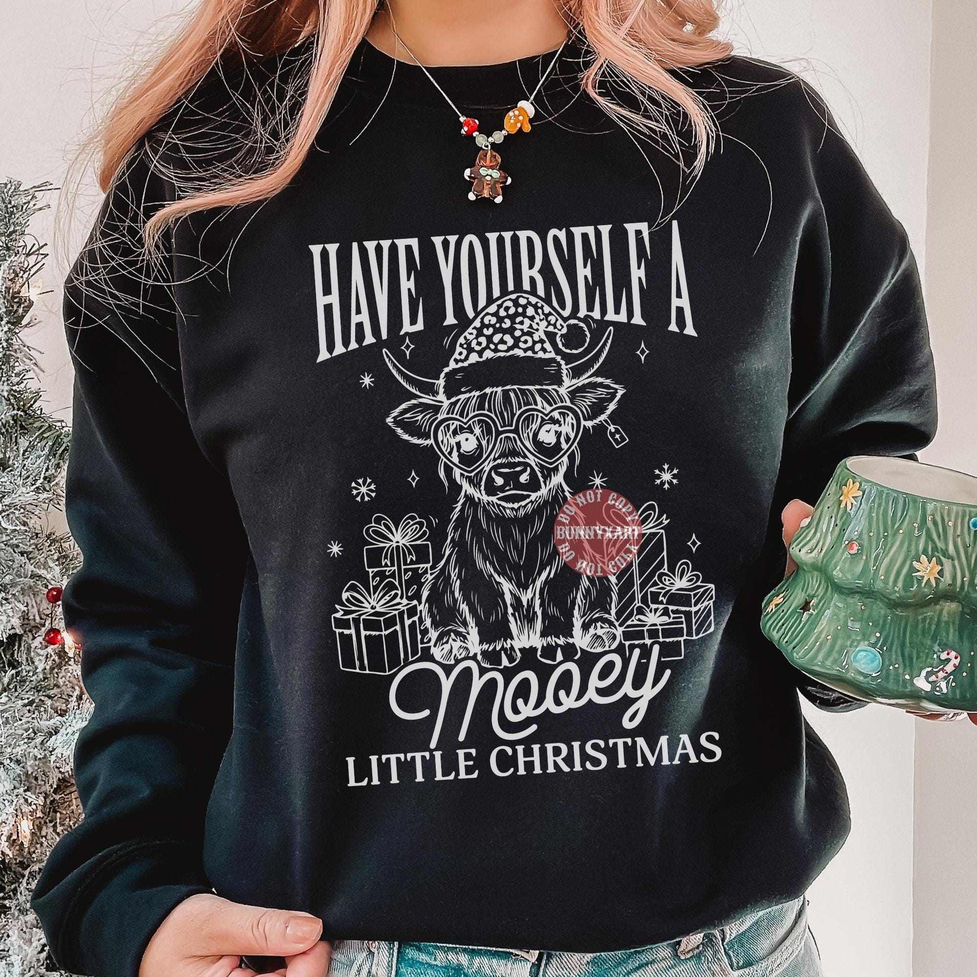 Highland Cow Have Yourself A Mooey Little Christmas SVG PNG, Funny Cow ...