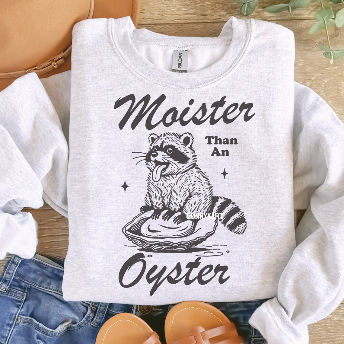 Moister Than an Oyster SVG PNG Files, Funny Raccoon Meme Shirt Design ...