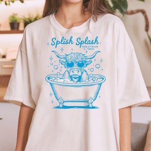 Splish Splash Your Opinion is Trash SVG PNG Files, Funny Highland Cow, Adult Humor, Sarcastic ...