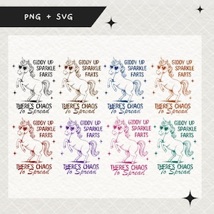 Giddy up Sparkle Farts SVG PNG, Funny Unicorn Shirt Design, There's ...