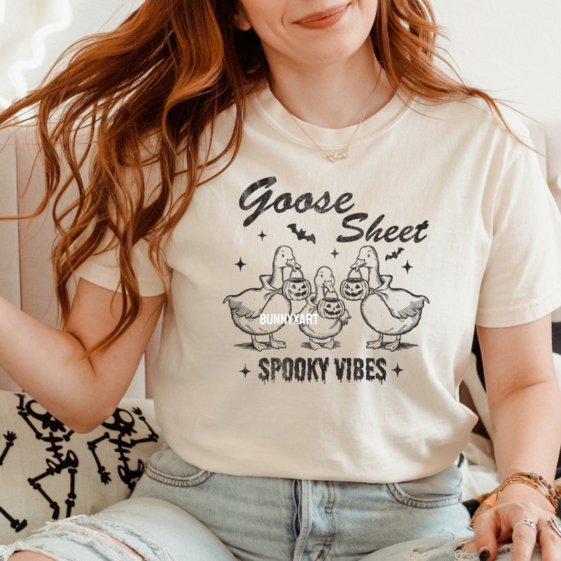 Halloween Goose, SVG PNG Files, Goose Sheet Spooky Vibes, Funny Goose ...