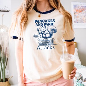 Pancakes and Panic Attacks SVG PNG, Funny Retro Squirrel Shirt Design, Mental Health, Anxiety ...