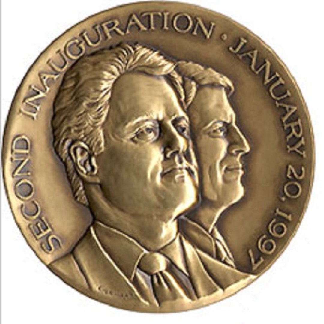 1997 Bill Clinton Official Inaugural Medal With Presentation Gift Box ...