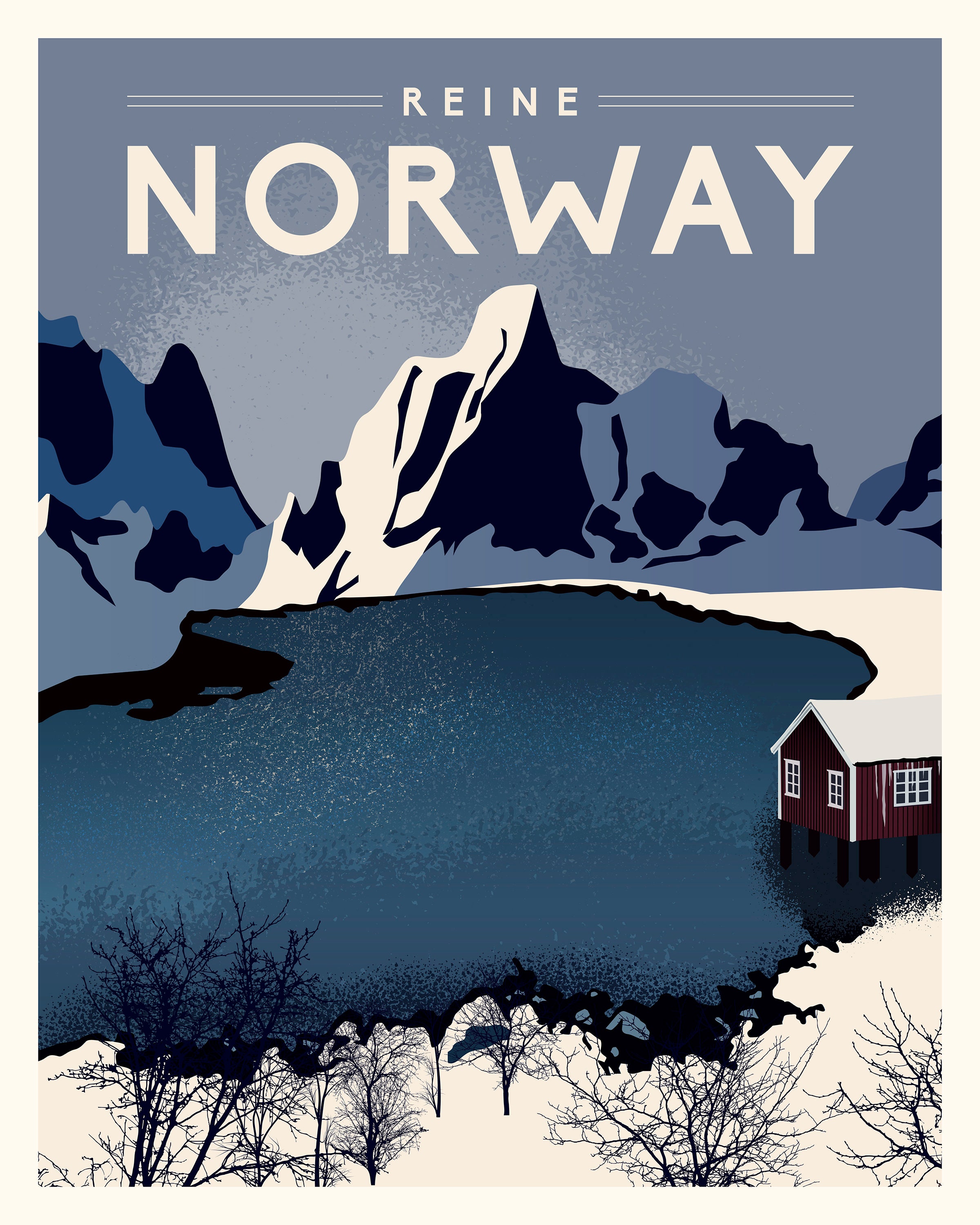 Norway Travel Poster Nordic Scandi Vintage Style Giclée Art Print - Etsy