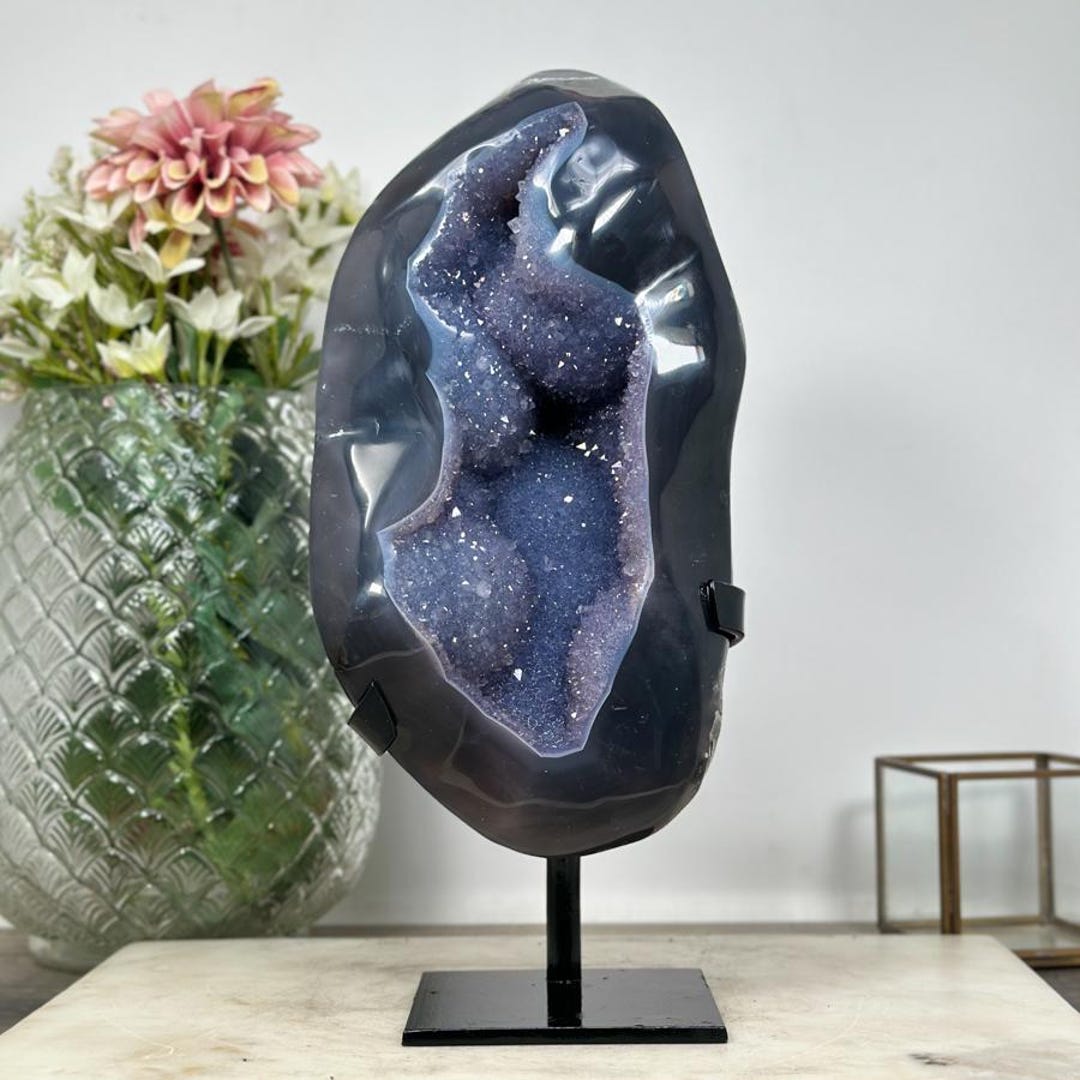 Super Rare Natural Blue Agate & Quartz Geode - MWS1156 - Etsy