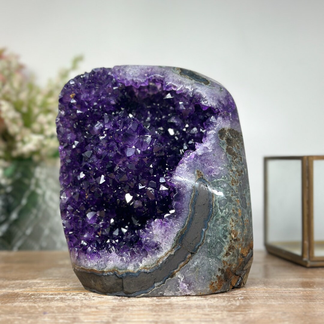 Top Grade Amethyst Crystal Stone Geode, Self Standing Amethyst, 5.3 in ...