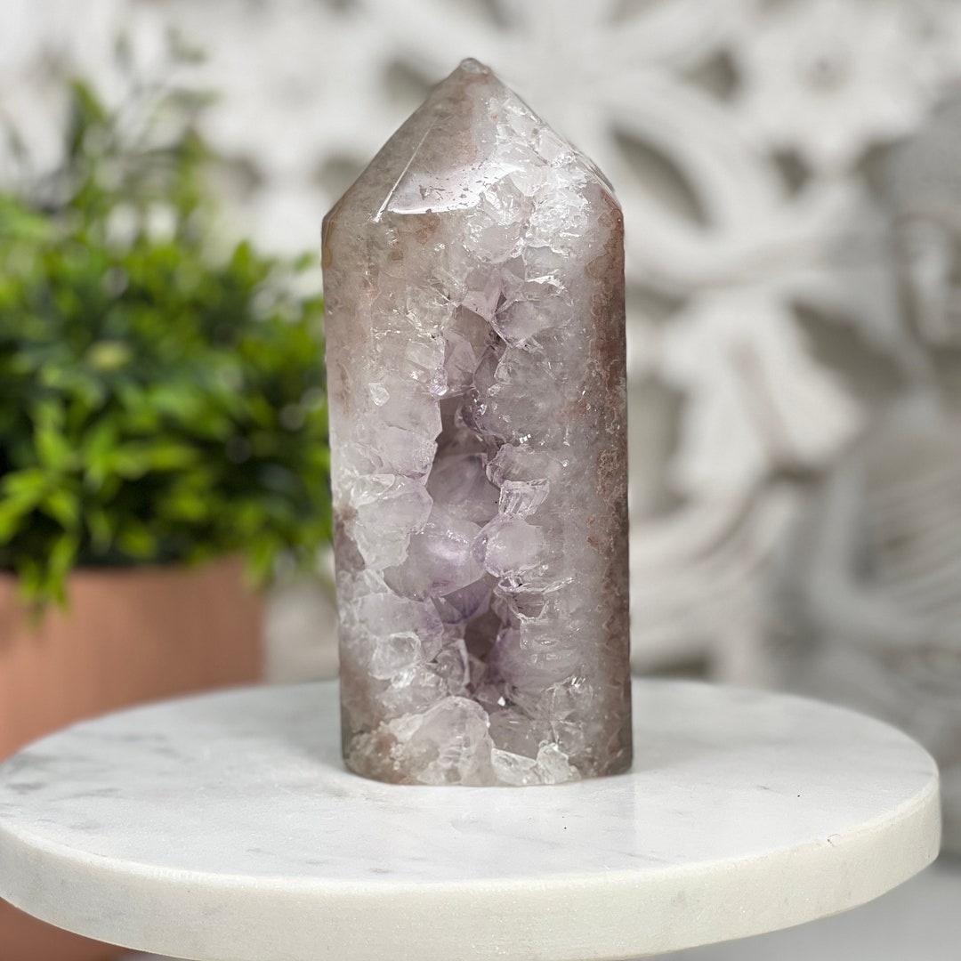 Natural Stone Obelisk Geode, Stone Point, Crystal Tower, Stone Obelisk ...