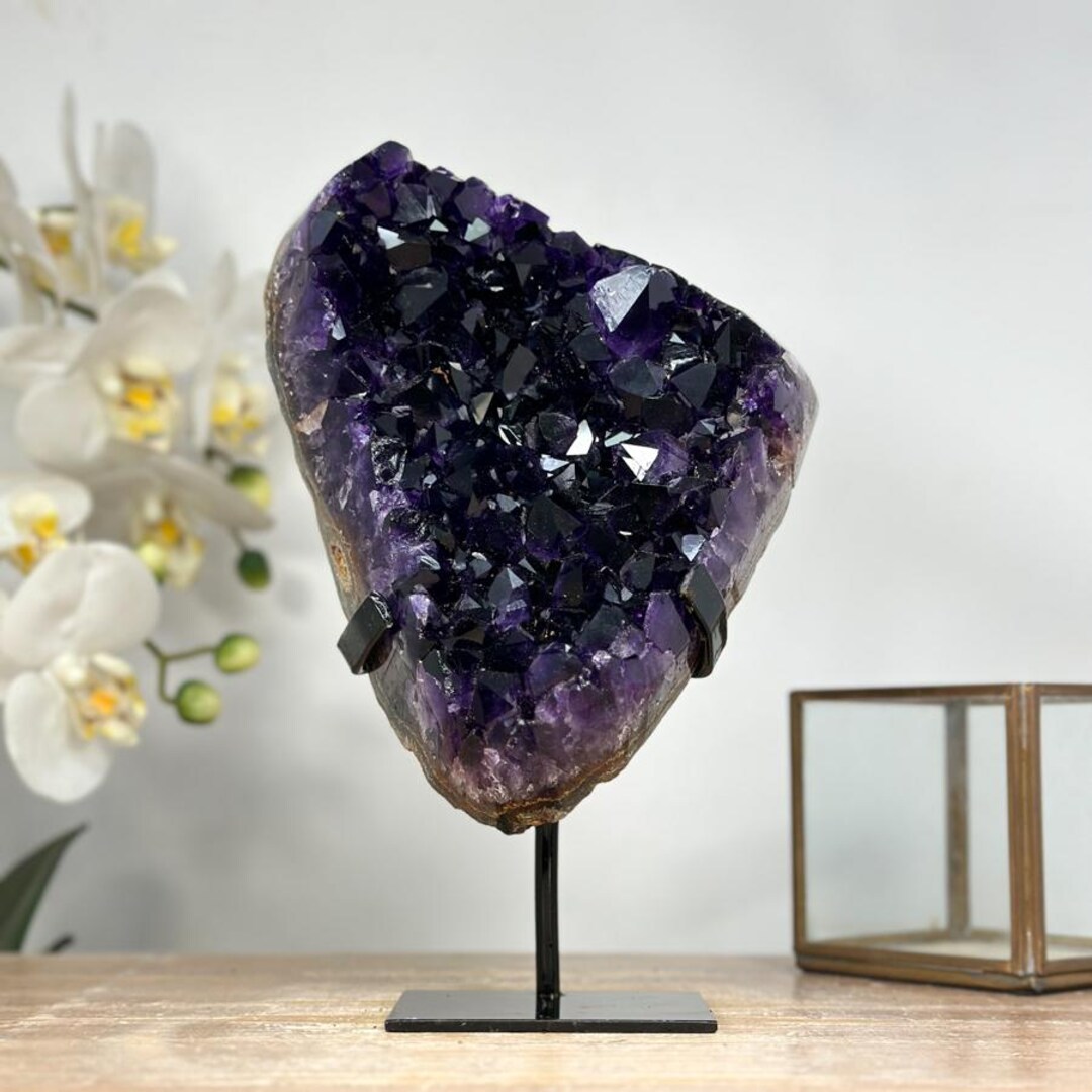 AAA Natural Amethyst Crystal Specimen With Metal Stand - MWS1936 - Etsy