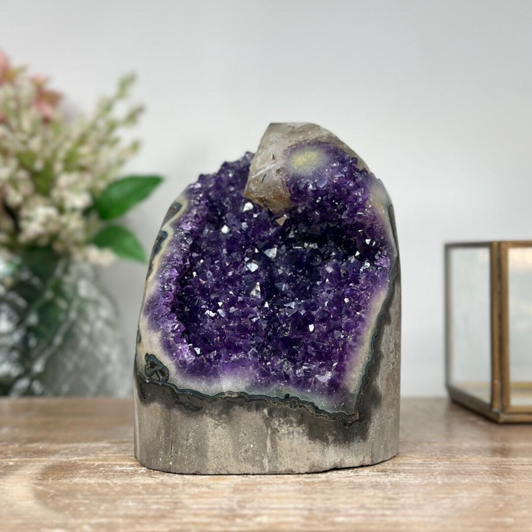 Stunning Natural Amethyst Stone Geode, Self Standing Amethyst, 4.9 in Tall Amethyst Stone ...