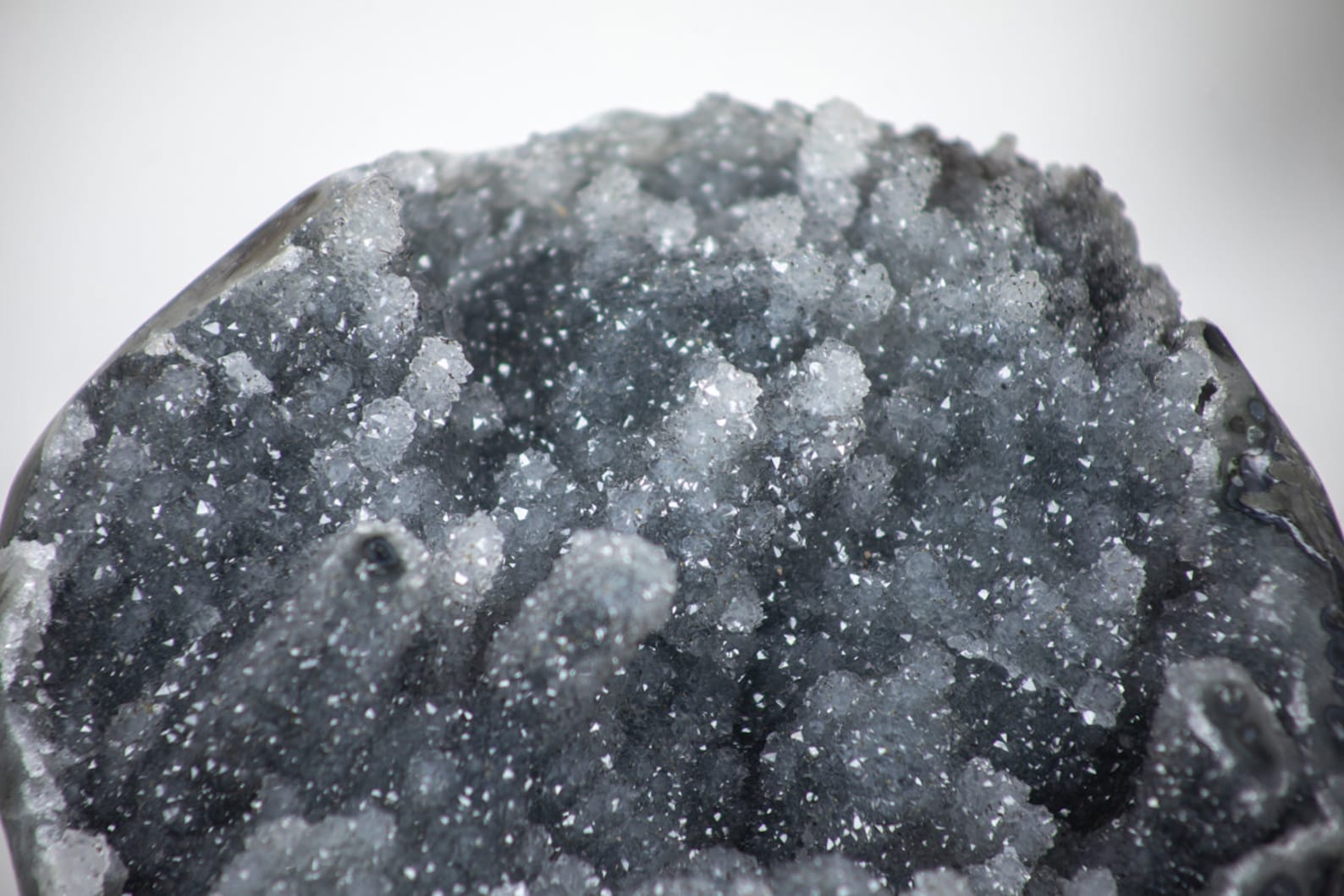 Black Druzy Stone with Stalactite Crystal Formations | Etsy