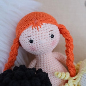 Handmade Doll, Curly Hair Doll, Gift for Daughter, Redhead Doll, Plush ...