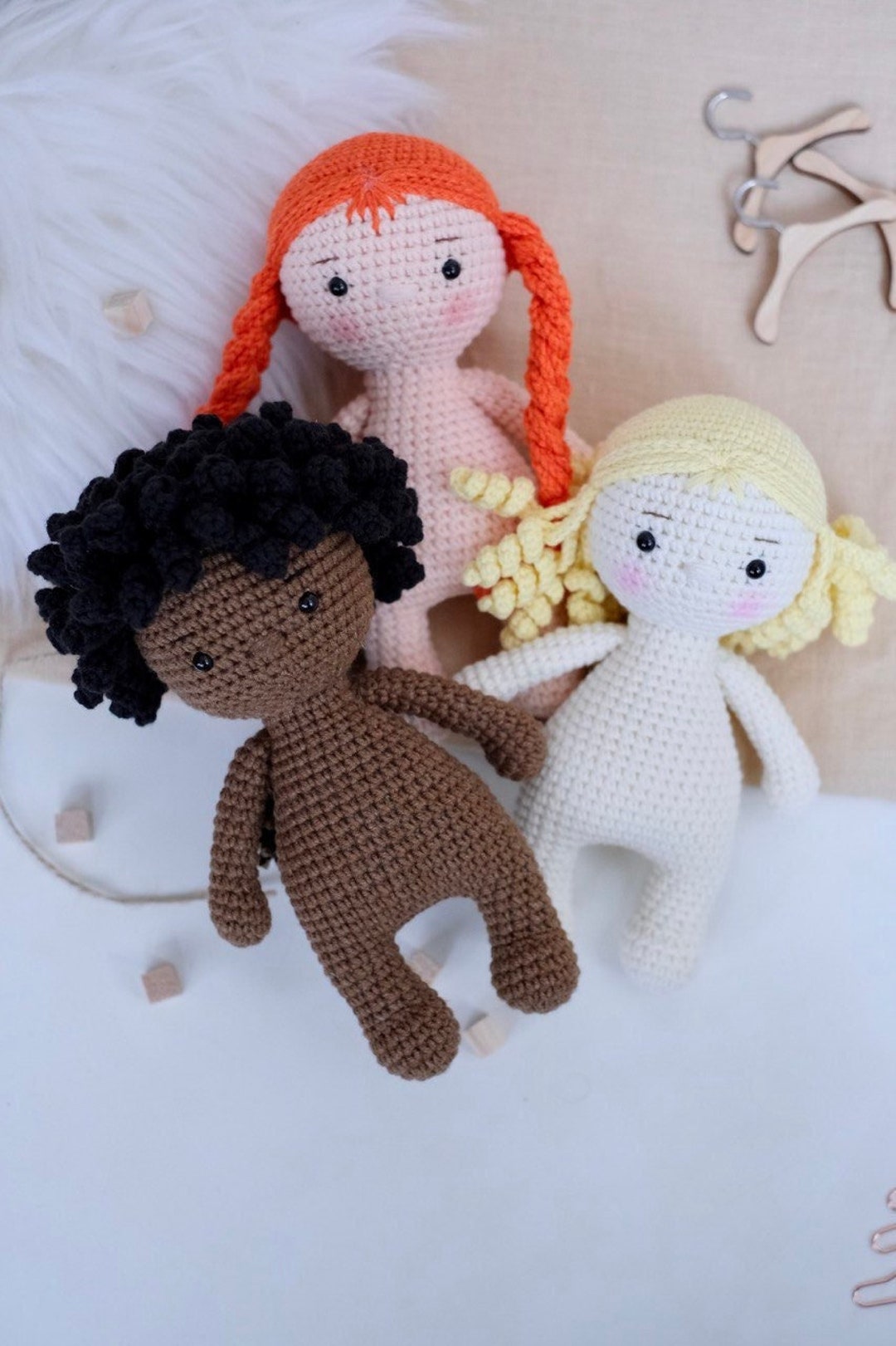 Handmade Doll, Curly Hair Doll, Gift for Daughter, Redhead Doll, Plush ...