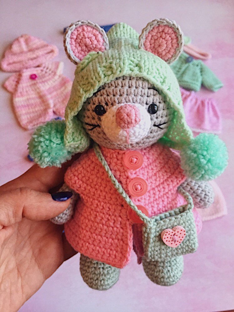 Mouse Doll With Clothes and Accessories Stuffed Animal | Etsy