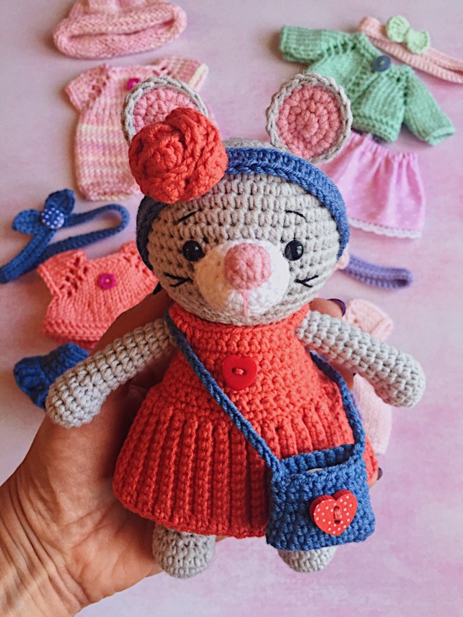 Mouse Doll With Clothes and Accessories Stuffed Animal | Etsy