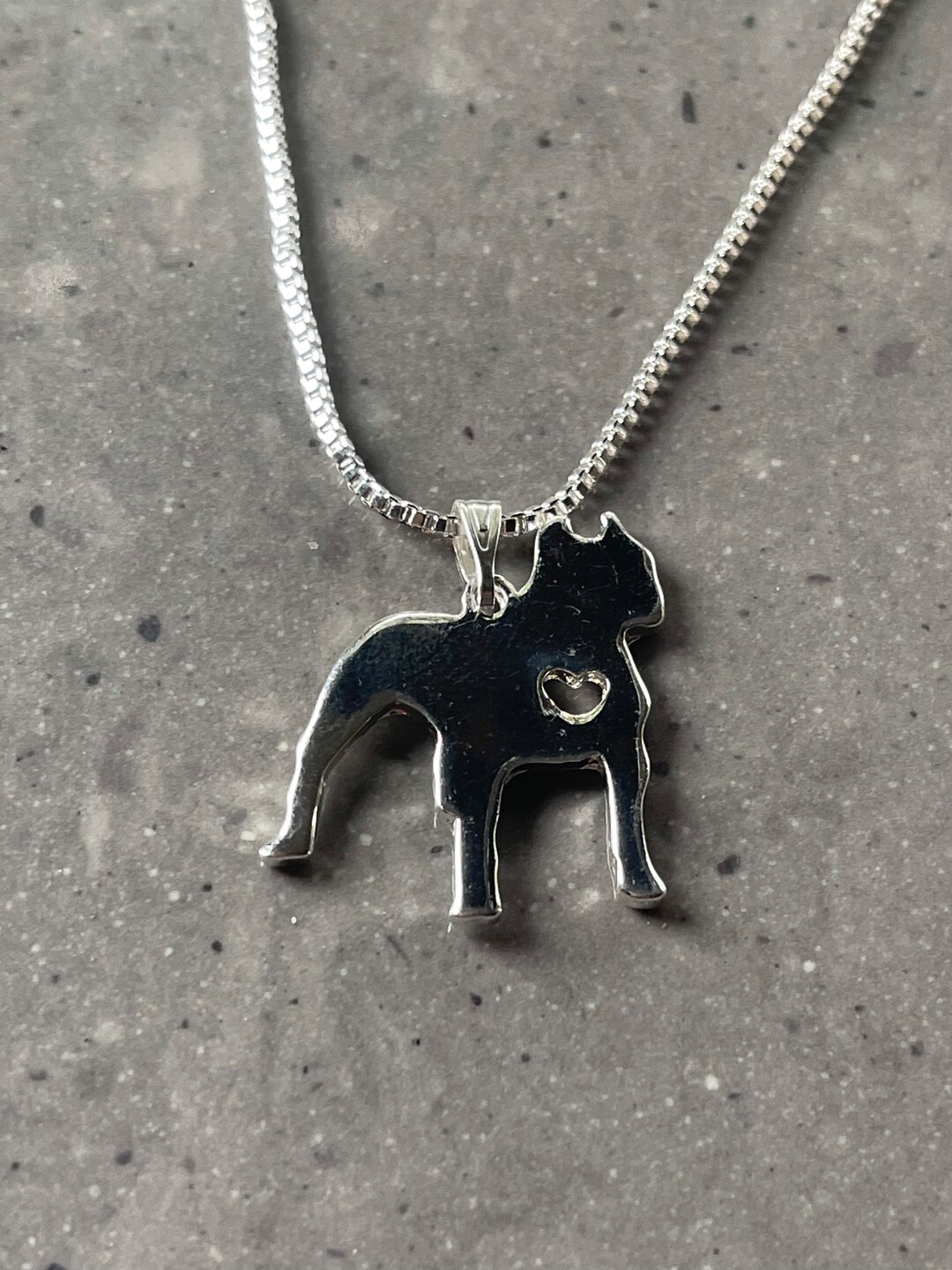 Silver Dog, Boxer, French Bulldog, Pug Pendant Necklace, on a Silver ...