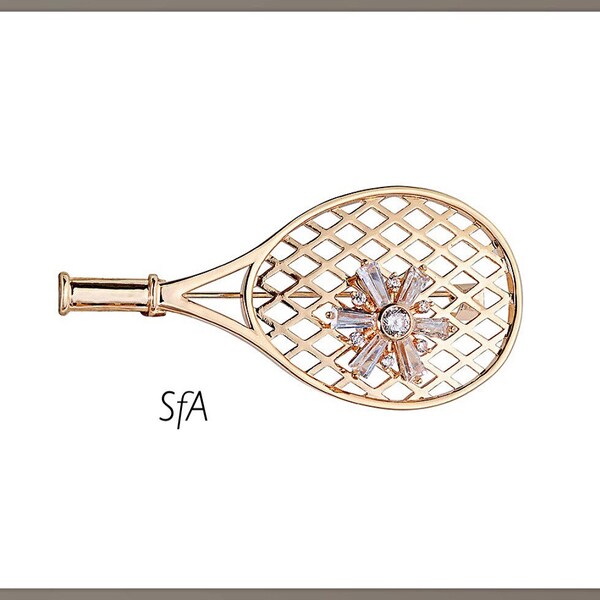Tennis Racket Brooch - Etsy