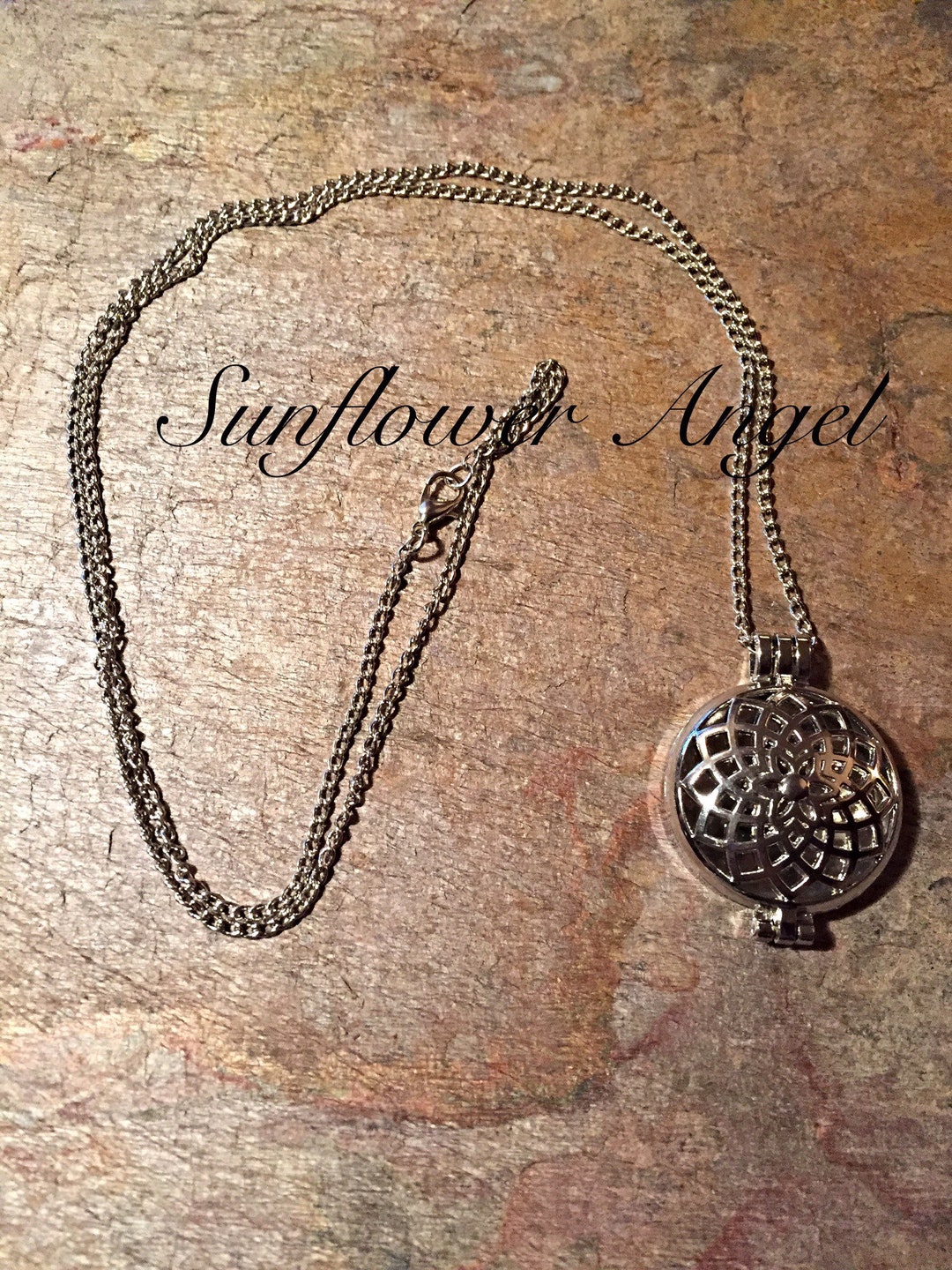 Diffuser, Aromatherapy Locket Peace Necklace. in Silver. Hippy Chic ...